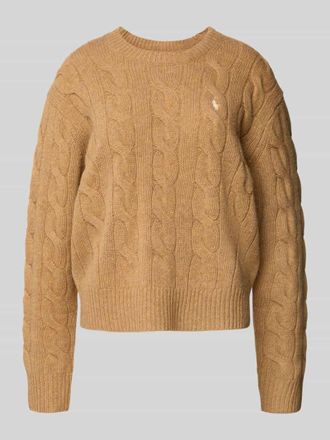 Polo Ralph Lauren Strickpullover aus Baumwoll-Kaschmir-Mix mit Zopfmuster