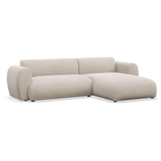 Selsey Selsey Emia - L-Form Ecksofa mit Schlaffunktion, Chenille-Stoff, rechts ausgerichtet, Beige