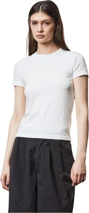 Thom Krom Femme, Tops, Blanc, Taille: 42 FR T-shirt Coupe Slim Col Rond