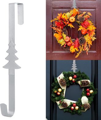 Generic Kranzaufh&auml;nger f&uuml;r Haust&uuml;r, 38,1 cm, stabile Metall-Kranz-T&uuml;raufh&auml;nger, T&uuml;rhaken f&uuml;r Veranda, Girlande, Haken f&uuml;r Halloween-Weihnachtsdekorationen (si