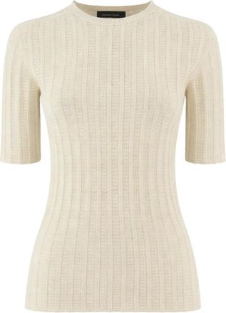 Fabiana Filippi Femme, Pulls, Beige, Taille: 36 FR Pull ras du cou c&ocirc;tel&eacute;