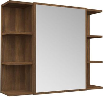 vidaXL Bad-Spiegelschrank Braun Eiche-Optik 80x20,5x64cm Holzwerkstoff - Vidaxl