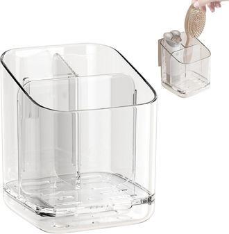 Generico Zahnb&uuml;rsten-Organizer f&uuml;r Badezimmer: Wandhalterung f&uuml;r elektrische Zahnb&uuml;rsten mit starkem Klebstoff, kompakter, wasserdichter St&auml;nder, einfaches Zub