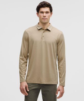 lululemon Evolution Langarm-Poloshirt f&uuml;r M&auml;nner - Gr&ouml;&szlig;e M in Sheer Oak