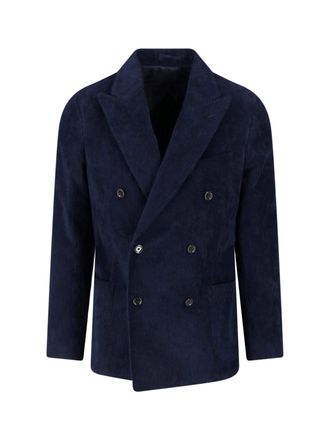 Lardini Double-Breasted Velvet Blazer