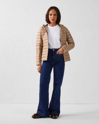 Jott Doudoune l&eacute;g&egrave;re &agrave; capuche Beige Cloe - Taille XXL