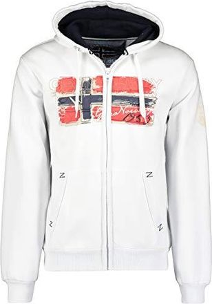 Geographical Norway GEO Norway Gayto Men Homme Sweatshirt à Capuche, Blanc, XL