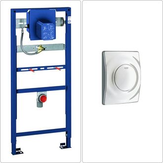 GROHE Rapid-SL Urinal Vorwandgestell mit Surf Bet&auml;tigungsplatte, chrom matt - Grohe