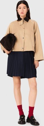 Maje Trapez-blouson Mit Kontrastkragen - Kamel - Maje