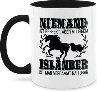 Shirtracer Tasse Tassen 325ml - Pferde - Niemand ist perfekt aber mit einem Isländer ist man verdammt nah dran I Geschenk Islandpferde I Islandpony Geschenke - 3