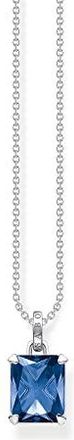 Thomas Sabo KE1964-699-1-L45V Collier pour femme en argent sterling 925 avec pierre bleue au design élégant intemporel Longueur 45 cm, 45 cm, Argent sterling, Zir