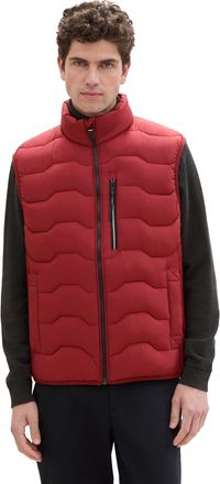 Tom Tailor Herren Hybrid Steppweste mit Stehkragen,13721 - Burgundy Dark red, M