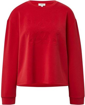 s.Oliver Sweatshirt Sweatshirt Scuba-Sweatshirt im Relaxed Fit mit Pr&auml;gung