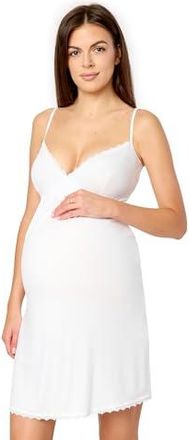 Merry Style Fond de Robe de Grossesse en Viscose élastique Respirant Doux pour la Peau Robe Grossesse Vêtements de Tous Les Jours MS10-466 (Blanc, XL)