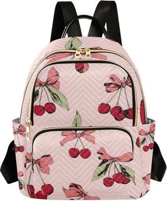 Mnsruu Mini sac à dos pour femme avec noeud rose cerise G - Petit sac à dos tendance - Sac à dos décontracté, Multi1032, S