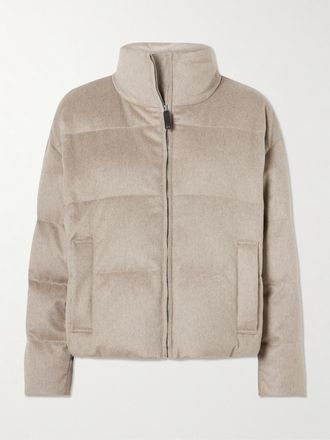 Max Mara Wattierte Stepp-daunenjacke Aus Geb&uuml;rstetem Kaschmir - Neutral