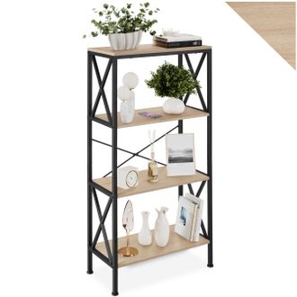 TecTake Industrial Regal mit 4 Ebenen, 61,5 x 31,5 x 133,5 cm, Standregal, Bücherregal, für Deko Wohnzimmer, Möbel für Arbeitszimmer, als Wohnzimmerschrank - 