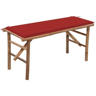 vidaXL Vidaxl - Klappbare Gartenbank mit Auflage 118 cm Bambus