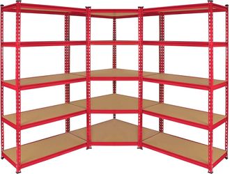 MonsterShop Sparangebot 1 x Z-Rax 90cm Eckregal + 2 x Z-Rax 90cm Lagerregal Garagenregal Stahlregal Industrieregal Werkstattregal Steckregal Metallregal 100% schr