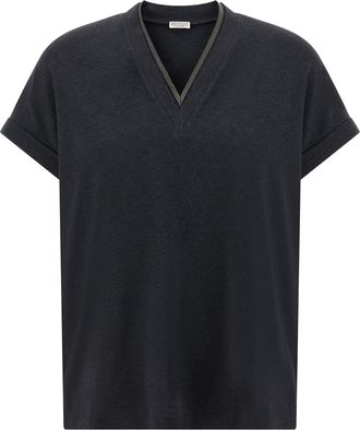 Brunello Cucinelli Brunello Cucinelli Graues Baumwoll-T-Shirt