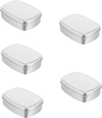 Amosfun 5 St&uuml;ck Quadratische Aluminiumbox Kleine Dose Metall Aufbewahrungsbeh&auml;lter Kleine Aluminiumdosen Zur Aufbewahrung Kleine Dosen Zur Aufbewahrung Alumin