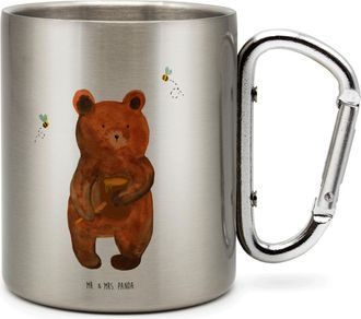 Mr. & Mrs. Panda Thermobecher Bär Honig - Geschenk, Thermo Kaffeebecher, Becher, Isolierbecher Edelstahl, Honigbär, Liebe, Freund, Trinkbecher, Tasse, Teddy, Verliebte