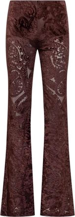 Etro Femme, Pantalons, Rouge, Taille: 40 FR Pantalon &Eacute;vas&eacute; &agrave; Effet Jacquard