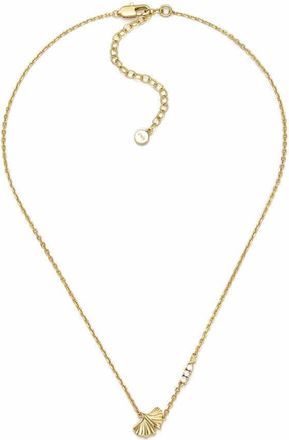 Emporio Armani Womens gold tone lobster clasp closure brass necklace