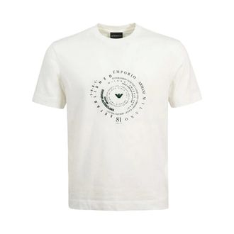 Emporio Armani Homme, Tops, Blanc, Taille: XL T-shirt &agrave; col rond