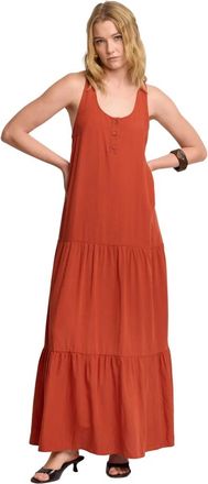 Kocca Femme, Robes, Rouge, Taille: 36 FR Robe Longue &Eacute;vas&eacute;e D&eacute;contract&eacute;e