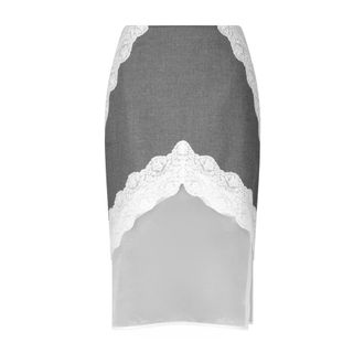 Jil Sander Woll-Canvas-Rock in Kniel&auml;nge - - Skirts - Damen - Grau - XS