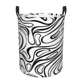 Generic Abstrakte Wellenlinien Aufbewahrungskorb Rund Korb Aufbewahrung Stehender W&auml;schetonne F&uuml;r Waschk&uuml;che W&auml;schesack Kleidung