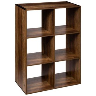 5five Simply Smart 5five Simply Smart - tag&egrave;re 6 cases indus mix n modul effet bois fonc&eacute; - 5five