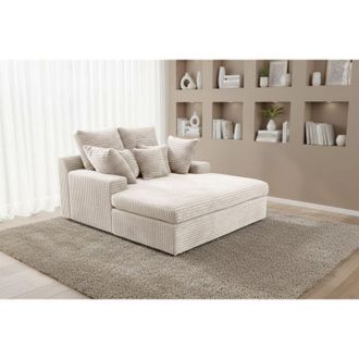 Fun M&ouml;bel Lounge Chaiselongue AROSA Liege in Stoff Tilia Beige