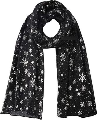 GFM Foulard imprimé flocons de neige de Noël (SNFLK-N), SNFLK-03-KL-Noir, taille unique