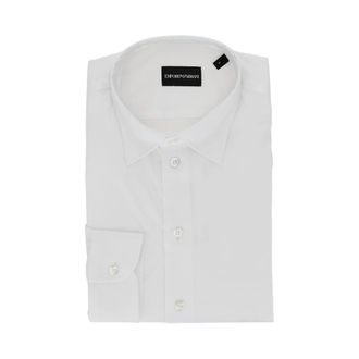 Emporio Armani Stretch-Baumwoll-Twillhemd - - Shirts - Herren - Wei&szlig; - S