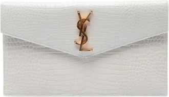 Saint Laurent Sac &agrave; main en cuir gaufr&eacute; pr&eacute;-aim&eacute; - Femme - Pre-owned - Blanc - Taille: ONE Size