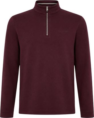 Ted Baker Actosj Branded Quarter Zip Maroon Sweater