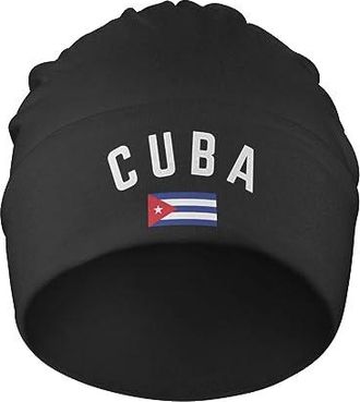 Generic Homme Femme Bonnets De Ski Drapeau Cubain Dr&ocirc;le Hiver Chapeaux Classique Bonnet dhiver Mode Bonnet &Agrave; Revers pour Patinage Hiver Ski