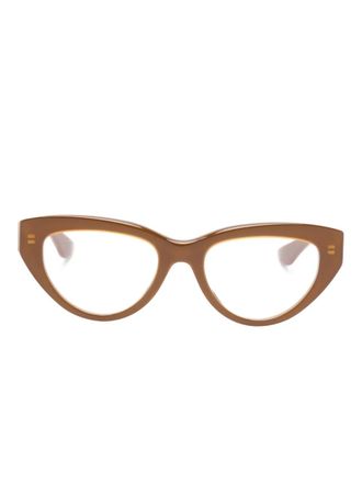 Alexander McQueen Eyewear lunettes de vue &agrave; monture papillon - Marron