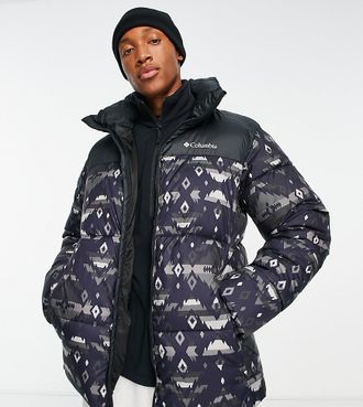 Columbia Puffect - Steppjacke mit Rocky-Mountain-Muster in Schwarz, exklusiv bei ASOS