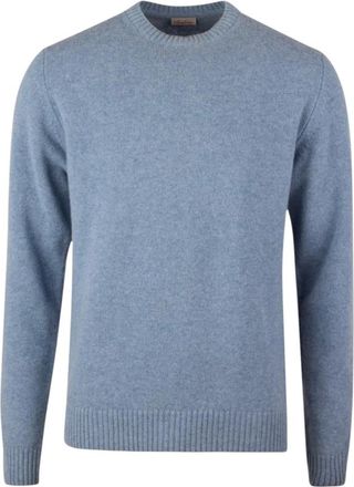 Stenstr&ouml;ms Homme, Pulls, Bleu, Taille: XL Kraftig Merinould Sweater med Rund Hals