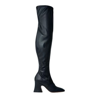 Chlo&eacute; Glattleder Blockabsatz Stiefel - - Shoes - Damen - Schwarzk - 37 EU
