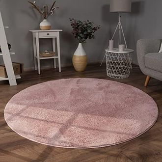 Paco Home Tapis Salon Fausses Fourrures Doux Lavable Moderne Élégant Facile À Entretenir Effet Fourrure Uni Brillant Douillet À Poils Courts, Dimension:100 cm R