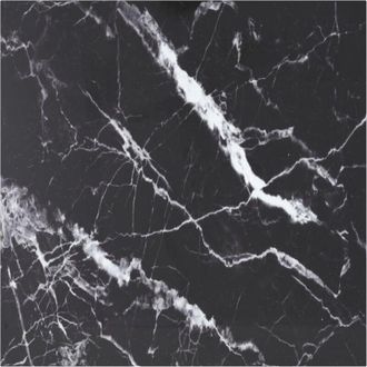 vidaXL Vidaxl - Dessus de table en verre tremp&eacute; noir 80x80 cm - &Eacute;paisseur 6 mm - Design marbr&eacute; - Facile &agrave; nettoyer avec chiffon humide