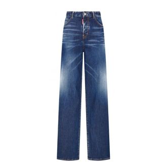 Dsquared2 Zerrissene Weite Bein Jeans - - Jeans - Damen - Blau - M
