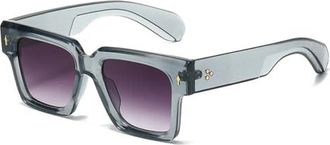 Generic Lunettes de soleil carrées classiques de luxe pour femmes pour hommes tendance lunettes de soleil vintage rivets dames, gris gris, une taille 2026