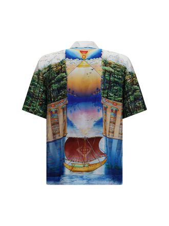 Casablanca Mens Trompe Loeil Printed Shirt Silk