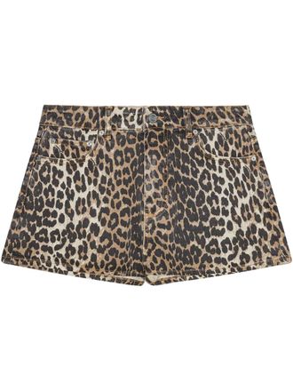 Ganni Shorts mit Leoparden-Print - Schwarz