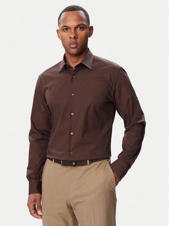 HUGO BOSS Hemd H-Hank 50469345 Braun Slim Fit